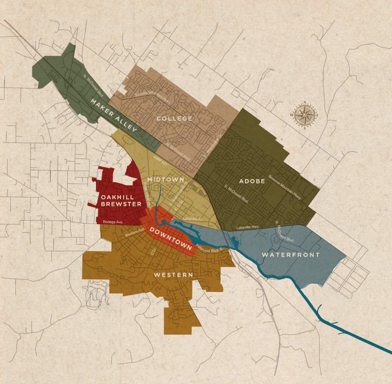 Petaluma California Map